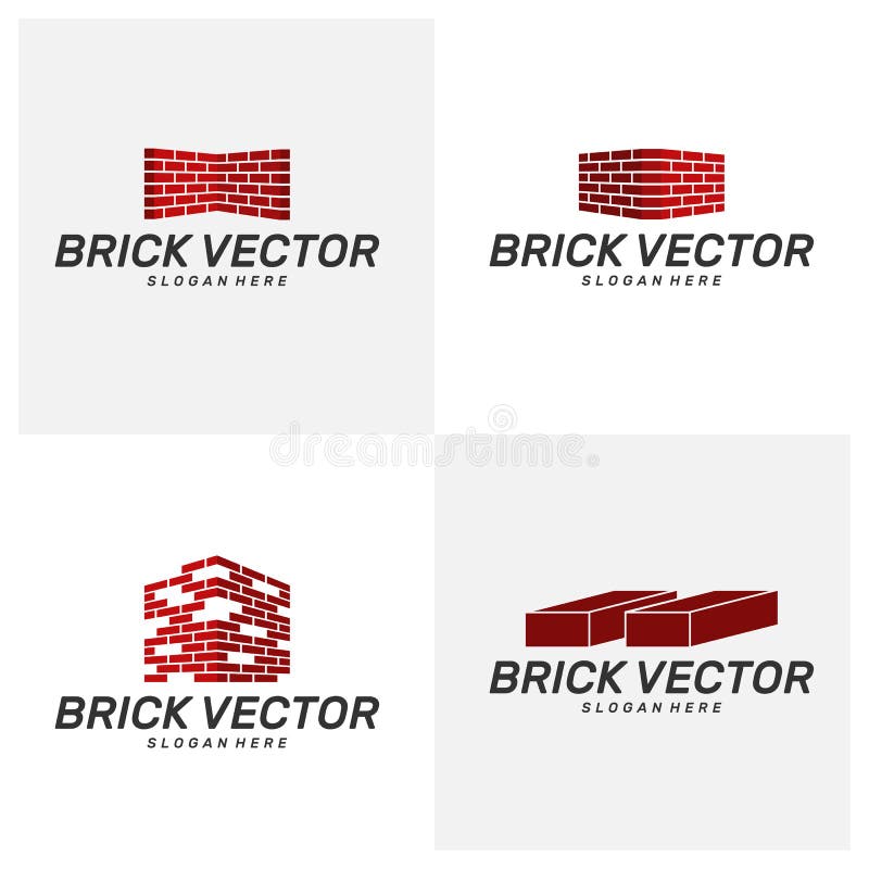 Brick Building Logo Design Vector, Brickwork Simple Modern Logo ...