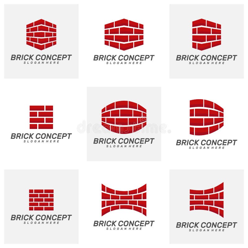 Brick Building Logo Design Vector, Brickwork Simple Modern Logo ...