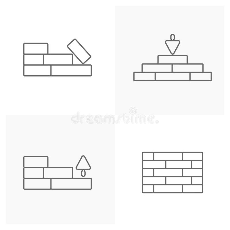 Set of Brick Icon Vector, Construction Simple Icon Template ...