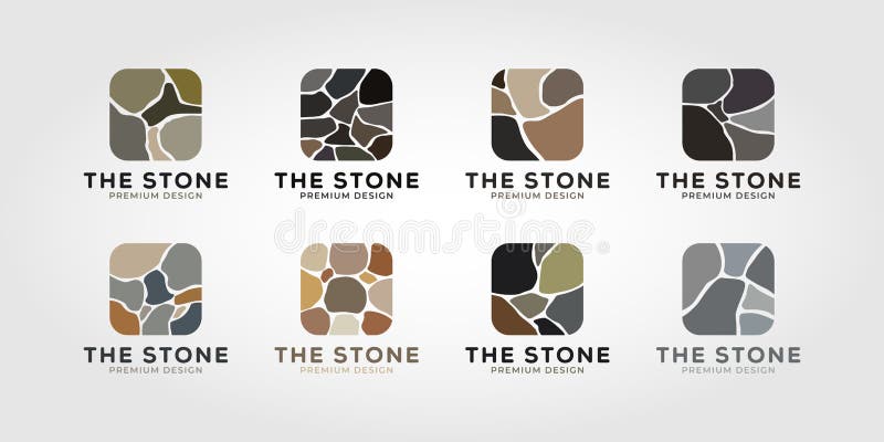 Set of Brick Stone Logo Vector Icon Illustration Design Stock Vector ...