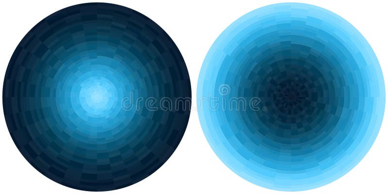 Set of 2 Bright Abstract Blue and Cyan Radial Gradient Circles Isolated ...