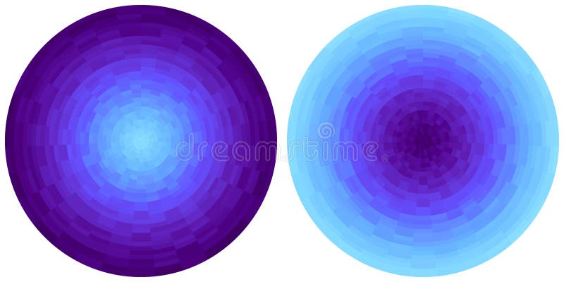Set of 2 Bright Abstract Purple and Cyan Radial Gradient Circles ...