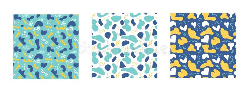 Set of Bright Abstract Seamless Patterns. Vector Illustration Bright ...