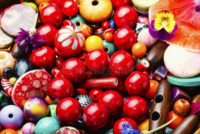 Assorted Colored Beads for Jewelry Stock Photo - Image of beautiful ...