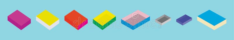 Set of Bright Boxes Cartoon Icon Design Template with Various Models ...