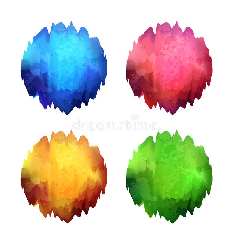 Set of bright color blots stock vector. Illustration of spatter - 37811458