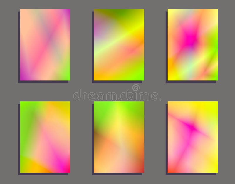 Set of Bright Colorful Neon Cards Stock Vector - Illustration of ...