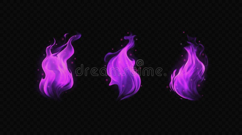 Magic Purple Flame. Vector Design Elements. Stock Vector - Illustration ...