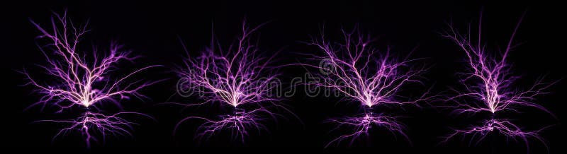 Set of Bright Electric Lightning Emanates from Electric Coils in the ...