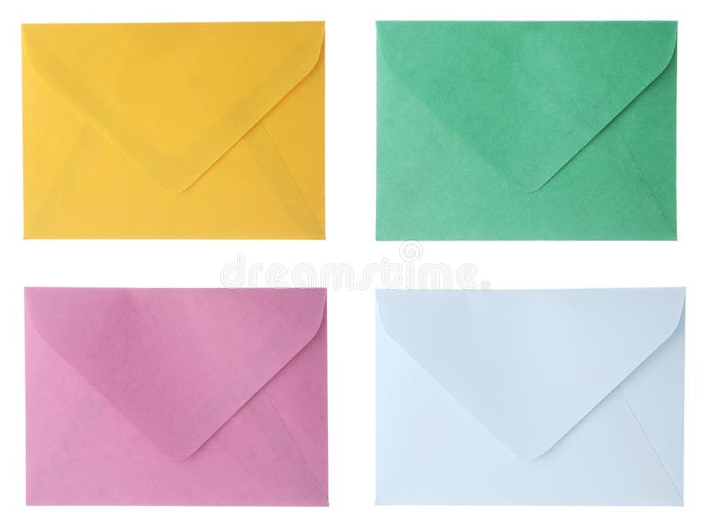 Set of Bright Envelopes on Background, Banner Design Stock Image ...