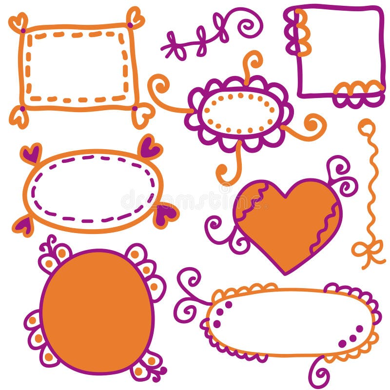 Frames doodle funny set stock vector. Illustration of emblem - 21925019