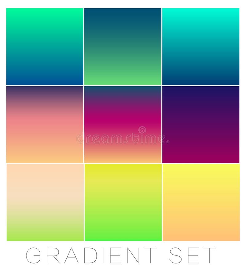 Set of Bright Gradients for the Background. Color Collection Stock ...