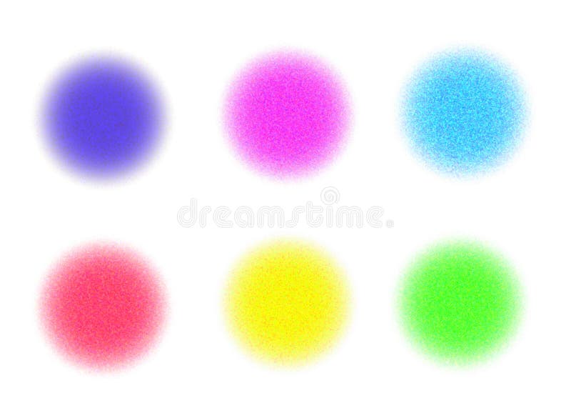 Set of Bright Grainy Monochromatic Circle. Radial Blur Gradient ...