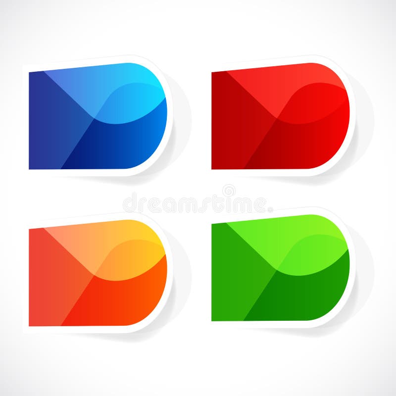 Set of Bright Labels and Ribbons. Stock Vector - Illustration of ...