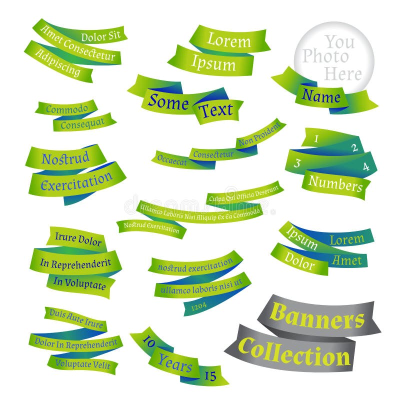 Set of Bright Labels and Ribbons. Stock Vector - Illustration of ...