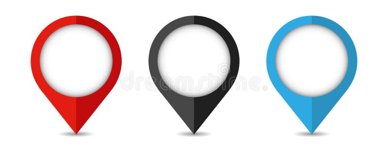 Set of Bright Map Pointers. Location Icons Isolated on White Background ...