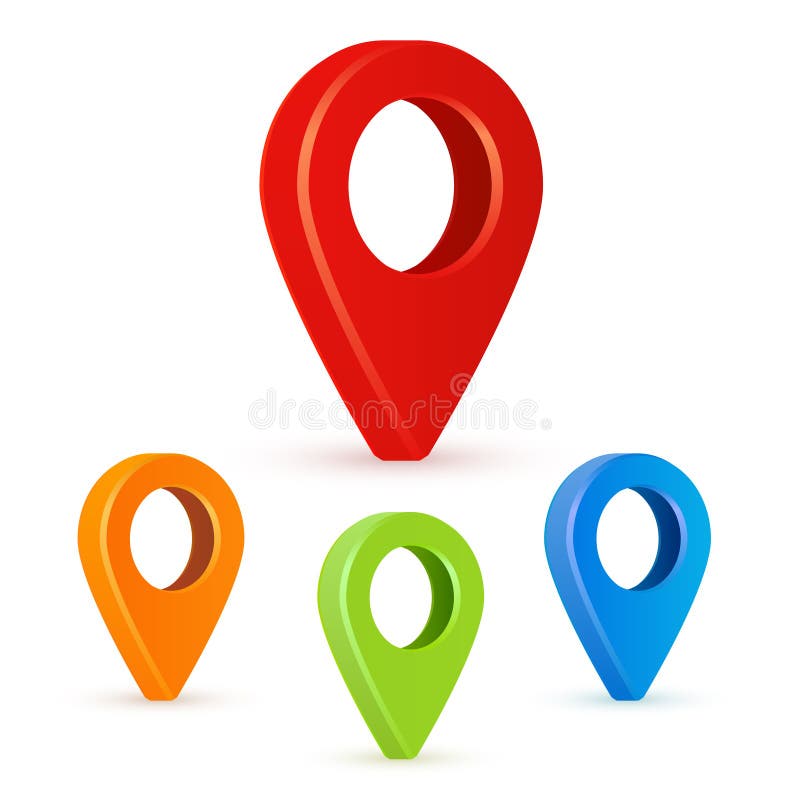 Set of Bright Map Pointers. Map Pointers 3d Icons. Vector Image ... Set of Bright Map Pointers. Map Pointers 3d Icons. Vector Image ...