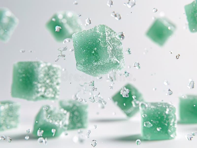 Set of Bright Mint Leaves Isolated on White Background. Photography of ...