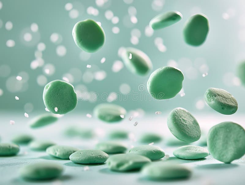 Set of Bright Mint Leaves Isolated on White Background. Photography of ...