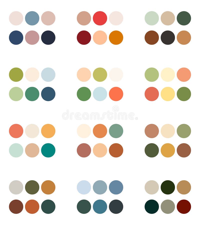 Set of Bright and Muted Colour Palettes Stock Vector - Illustration of ...