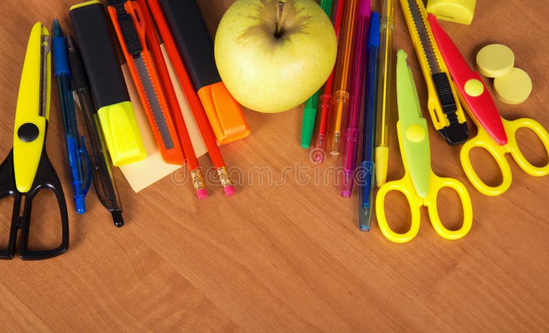 Set of bright office tools stock photo. Image of ballpen - 35606618