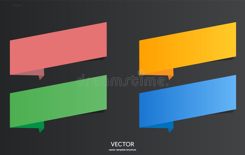 Set of Bright Ribbon Banners for Design. Infographics Element for ...