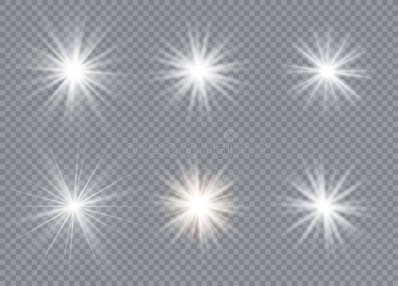 Set of Bright Stars. Sunlight Translucent Special Design Light Effect ...