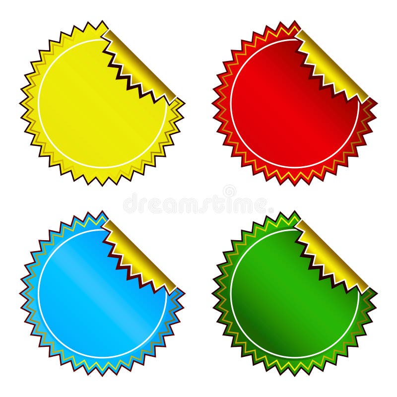 Set of bright stickers stock vector. Illustration of circles - 19880263
