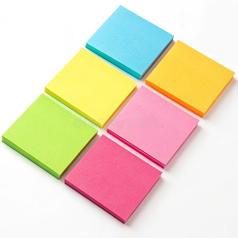 Set of Bright Sticky Notes Arranged Neatly Stock Illustration ...