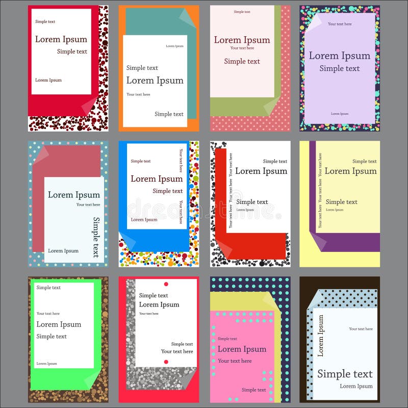 A Set of Brightly Colored Cards. Stock Vector - Illustration of stylish ...