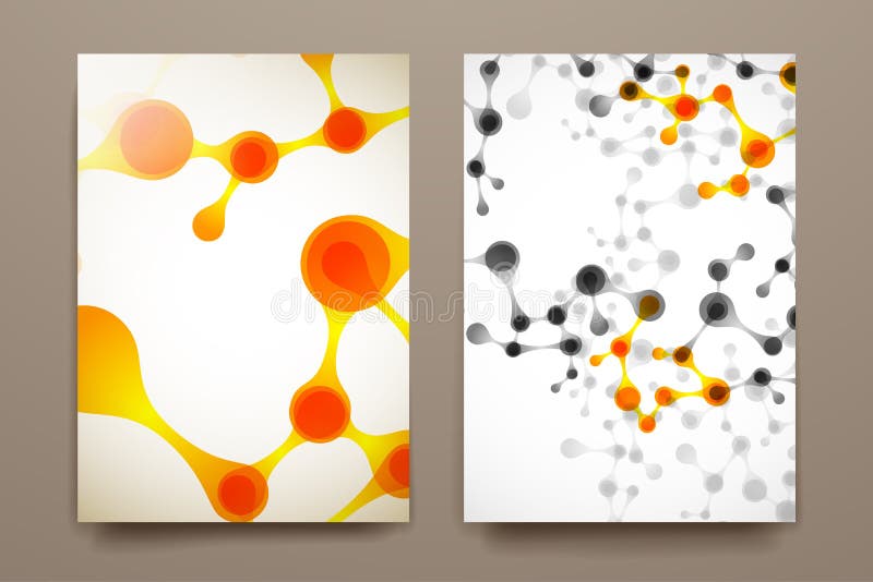 Set of Brochure, Poster Design Templates in DNA Molecule Style Stock ...