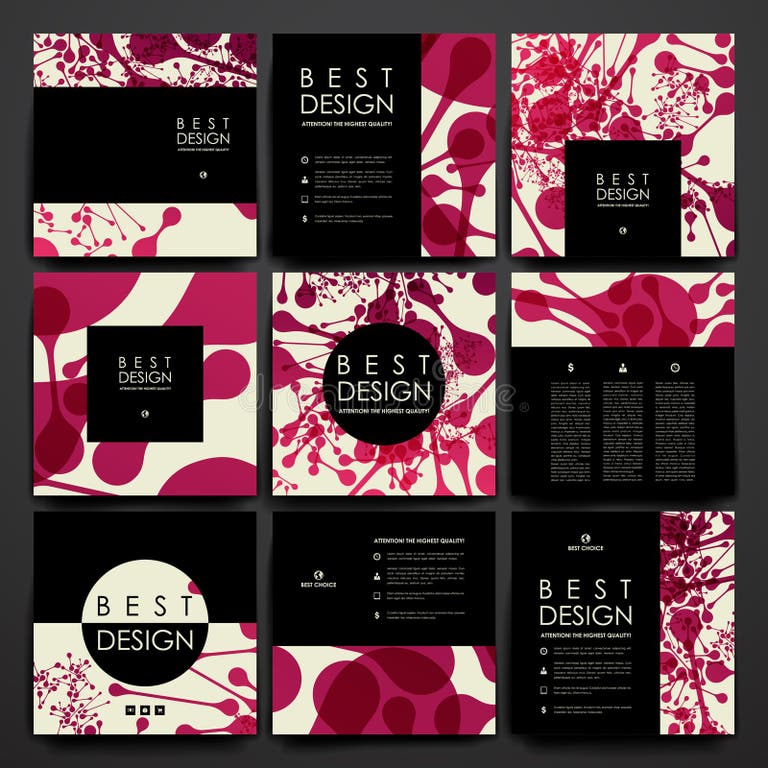 Set of Brochure, Poster Design Templates in DNA Molecule Style Stock ...