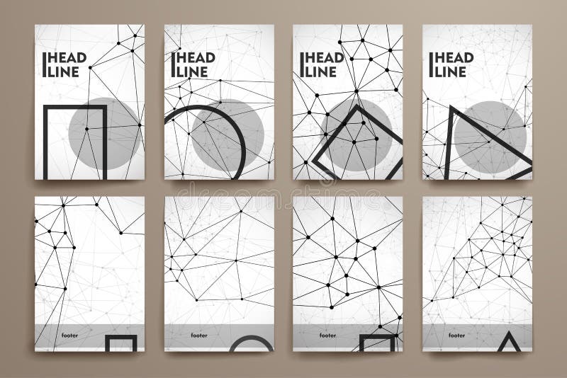 Set of Brochure, Poster Design Templates in Molecular Structure Style ...