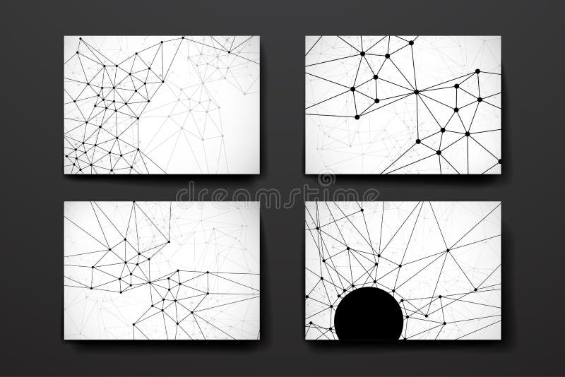 Set of Brochure, Poster Design Templates in Molecular Structure Style ...