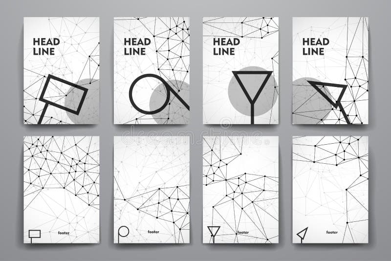 Set of Brochure, Poster Design Templates in Molecular Structure Style ...