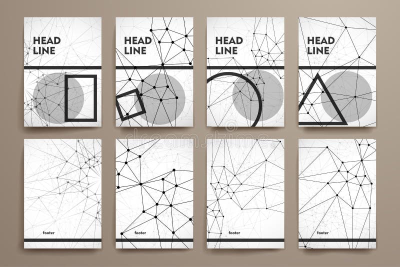 Set of Brochure, Poster Design Templates in Molecular Structure Style ...