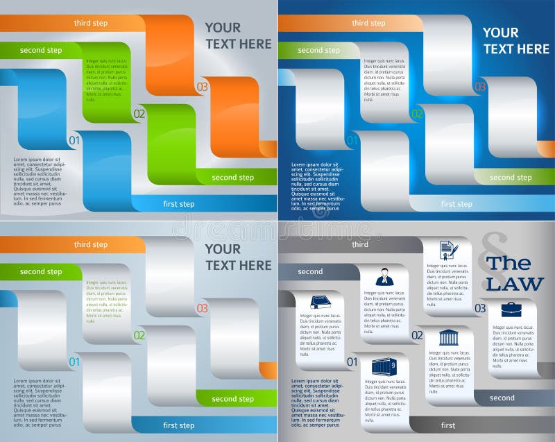 Set Brochure Template Page Number of Steps Presentations07 Stock Vector ...