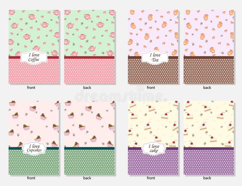 Set of Brochures in Cute Style Stock Illustration - Illustration of ...