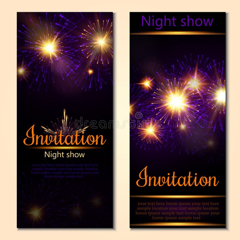 A Set of 2 Brochures of Festive Design. Invitation Card Stock Vector ...