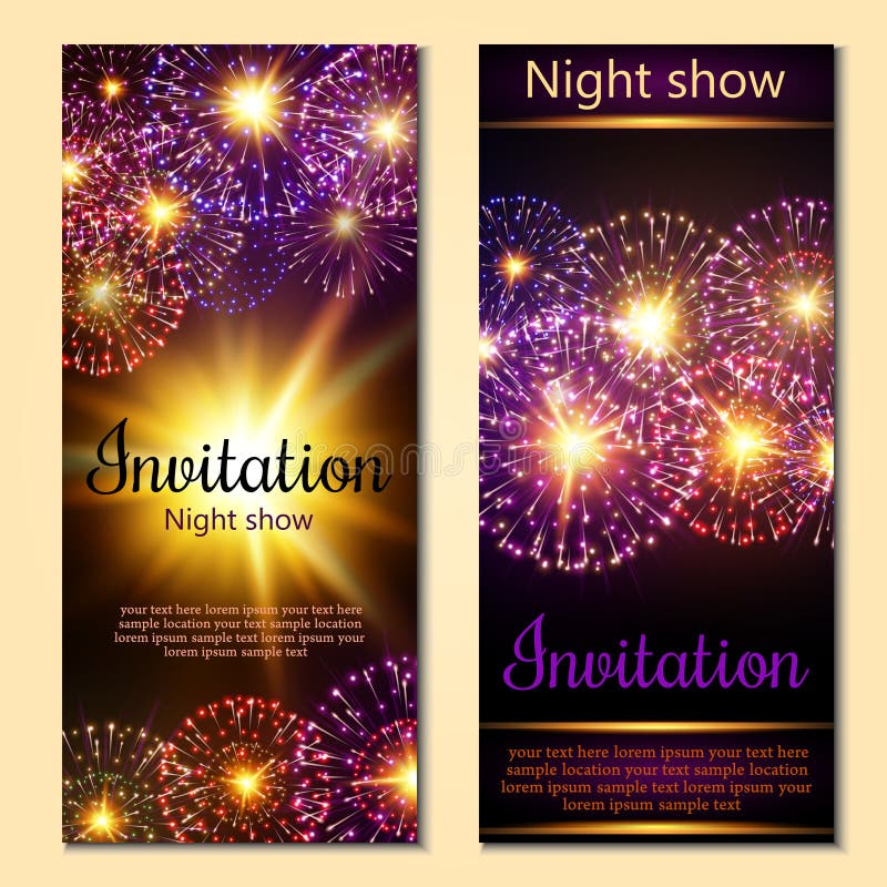 A Set of 2 Brochures of Festive Design. Invitation Card Stock Vector ...