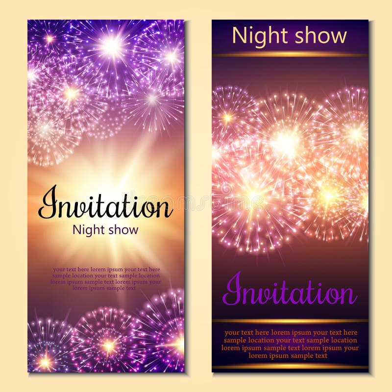 A Set of 2 Brochures of Festive Design. Invitation Card Stock Vector ...