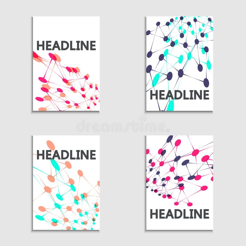 Set of Brochures on Modern Science and Technology Concept Stock ...