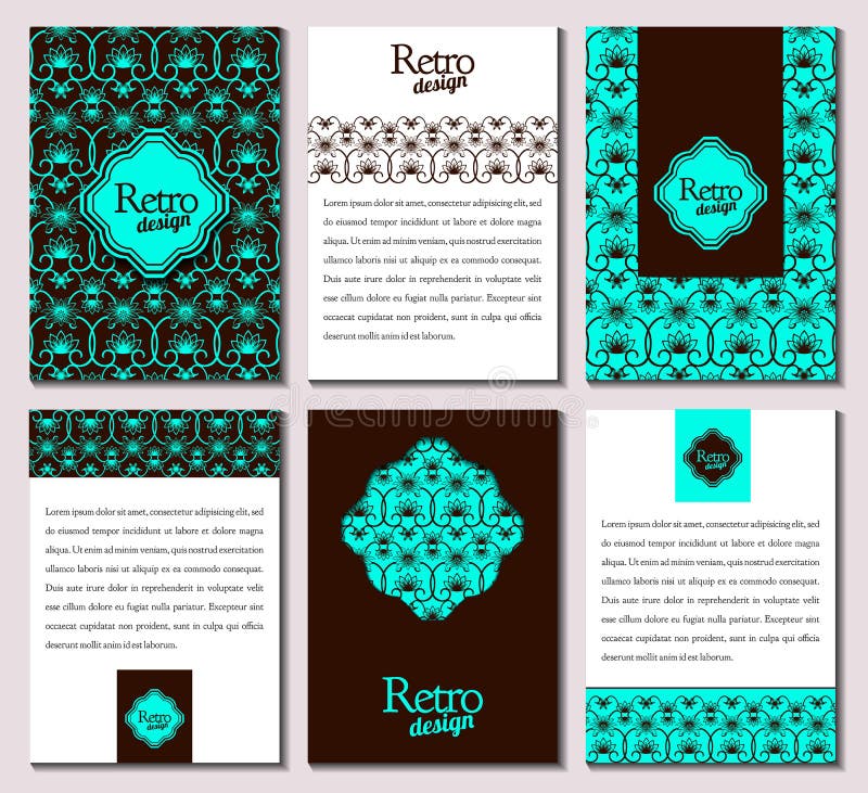 Set of Brochures in Retro Style. Vector Brochure Stock Vector ...