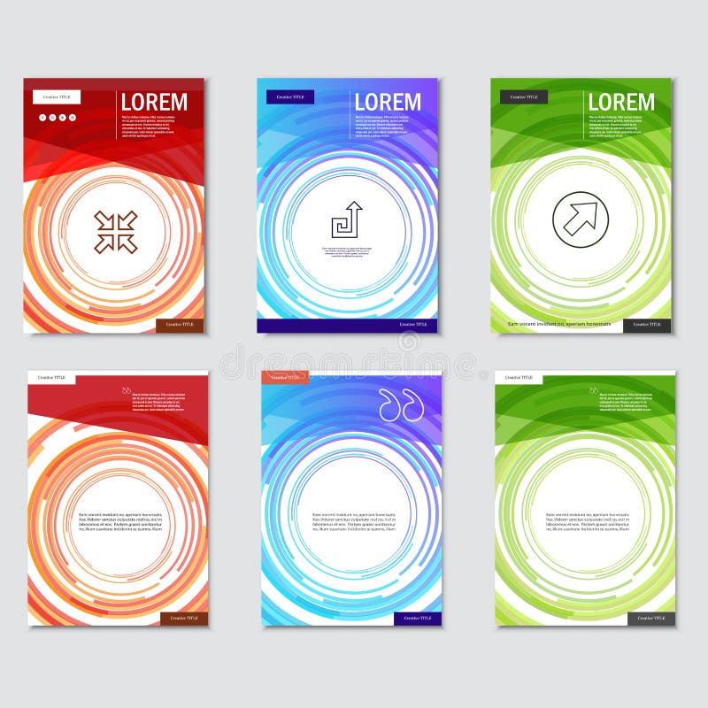 Set Brochures Templates with Circular Design Stock Vector ...