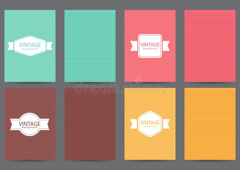 Set of Brochures in Vintage Style Stock Vector - Illustration of bright ...