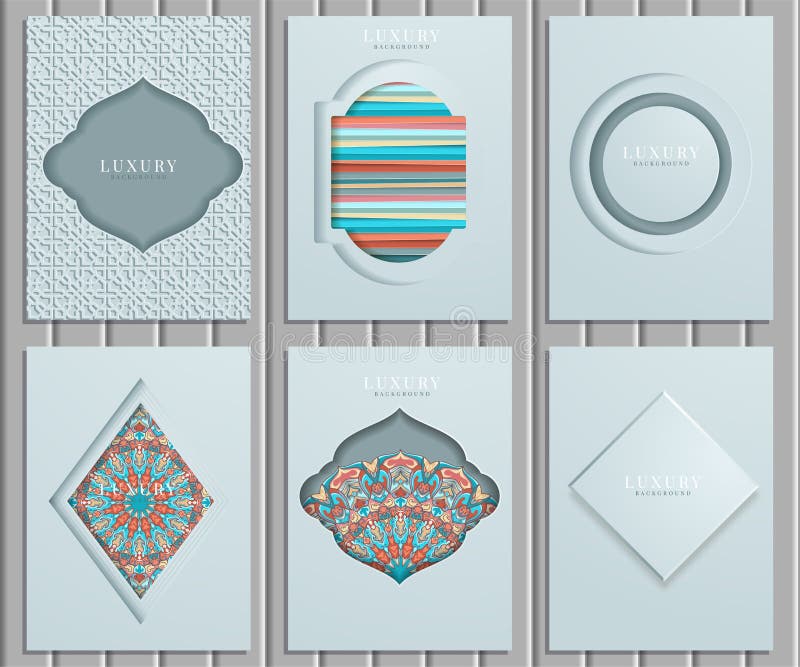 Set of Brochures in Vintage Style. Vector Design Templates. Vintage ...