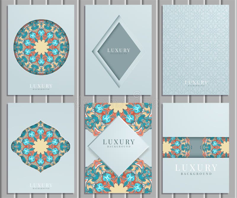 Set of Brochures in Vintage Style. Vector Design Templates. Vintage ...