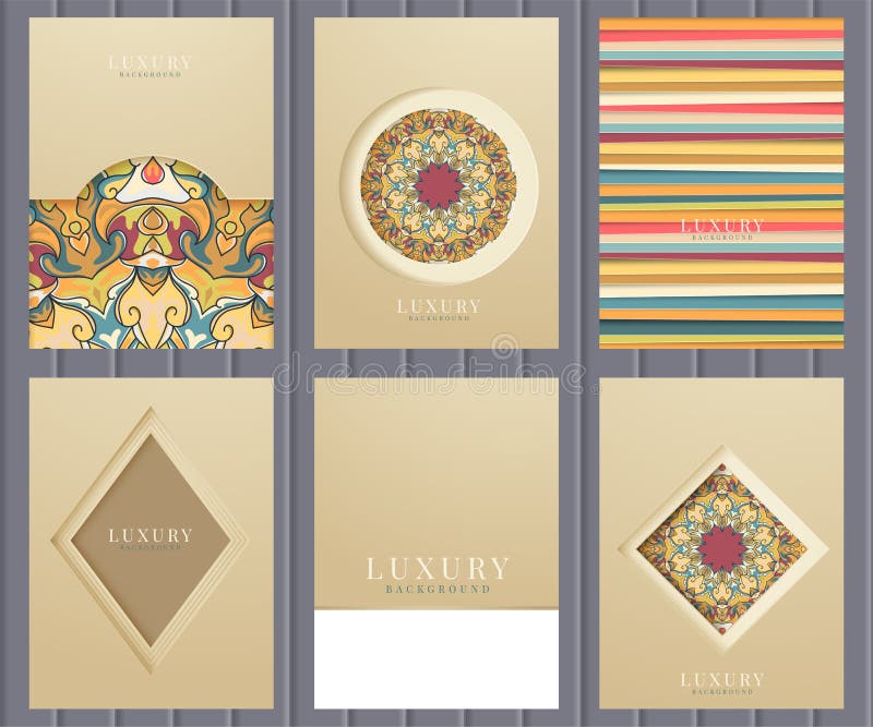 Set of Brochures in Vintage Style. Vector Design Templates. Vintage ...