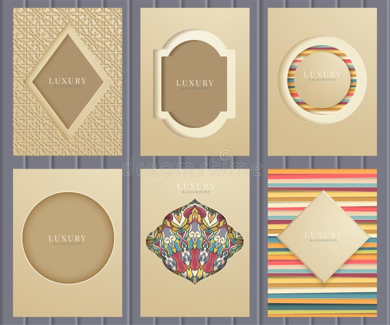 Set of Brochures in Vintage Style. Vector Design Templates. Vintage ...