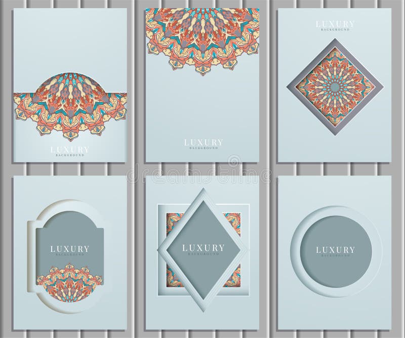 Set of Brochures in Vintage Style. Vector Design Templates. Vintage ...